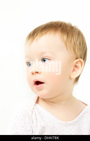 Beautiful baby with a soft skin isolated on a white background Stock ...