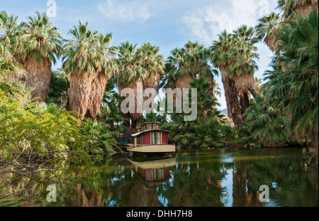 California, Twentynine Palms, 29 Palms Inn, on the Oasis of Mara, pond ...