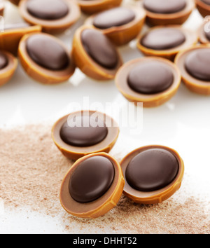 Chocolate Round Candies,Close Up Stock Photo - Alamy