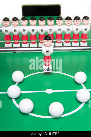 Toy soccer players.Toy soccer field. Toy football players. Figures of ...
