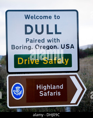 An amusing town sign, Dull paired with Boring,Oregon.Dull is town near ...