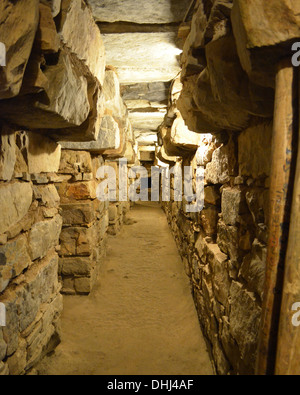 Tunnels beneath the main temple complex at Chavin de Huantar ...