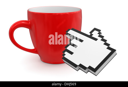 Cursor and cup (clipping path included Stock Photo - Alamy