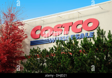 COSTCO retail sign on storefront Stock Photo - Alamy