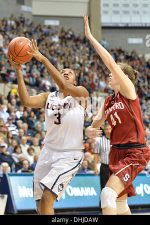 Stanford forward Bonnie Samuelson (41), and UCLA forward Atonye ...