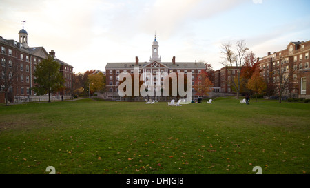 Historic red brick dorm buildings on the campus of Harvard University ...