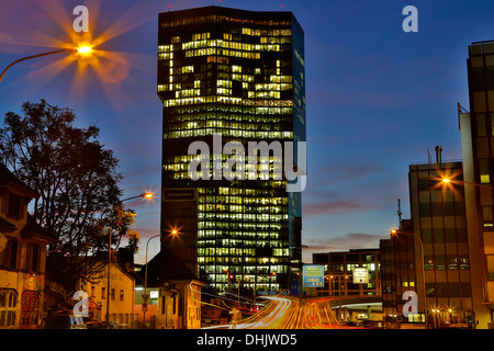 The Prime Tower at night, Zurich, Switzerland, Europe Stock Photo - Alamy