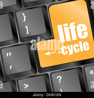 life cycle on laptop keyboard key Stock Photo - Alamy