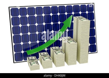 Solar Panel - Bar graphs made from Dollar banknotes Stock Photo - Alamy