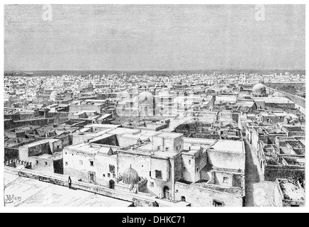 KAIROUAN (Kirwan / al-Qayrawan) antique town city plan. Tunisia carte ...