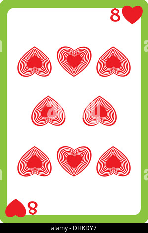 Eight of Hearts playing card Stock Photo - Alamy