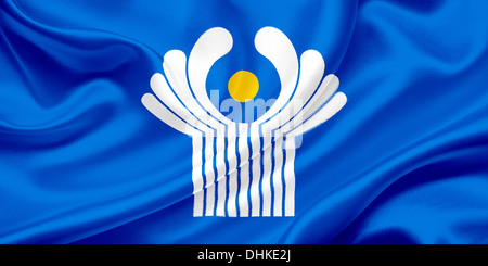Flag of the Commonwealth of Independent States, CIS, blue flag with a ...