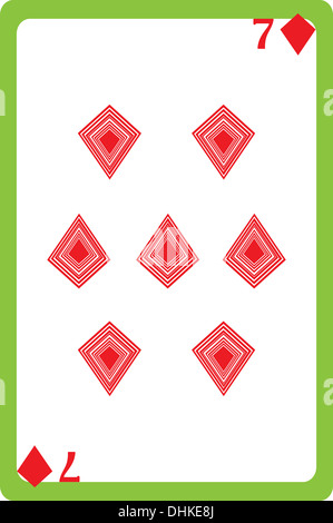 Seven of diamonds playing card Stock Photo - Alamy