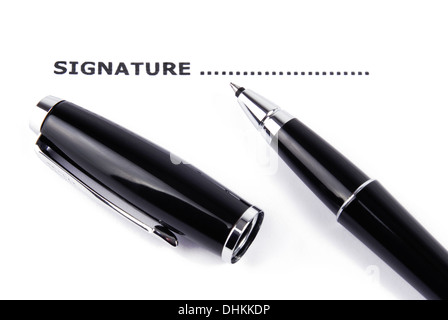 pen macro and signature form Stock Photo - Alamy