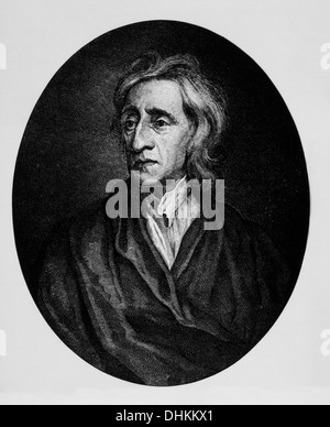 John Locke (1632-1704) English philosopher. Engraving portrait by Kneller Stock Photo - Alamy
