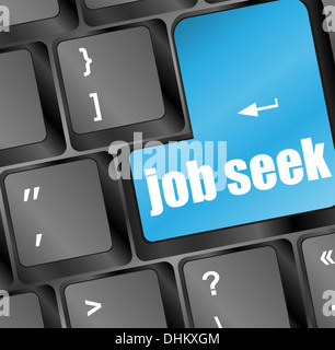 Keyboard key with enter button job seek, business concept Stock Photo ...