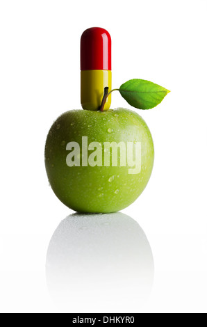 fruit apple drug medicine Stock Photo - Alamy