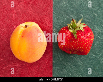 Fruit on contrasting coloured backgrounds Stock Photo - Alamy