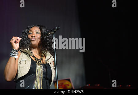 Tamara 'Taj' Johnson-George of SWV performs at Bank United Center ...