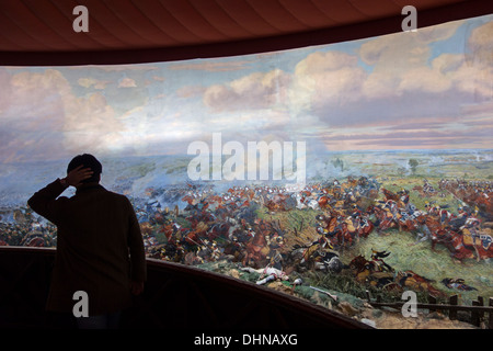Panorama, museum showing 360° fresco of 1815 battlefield scenes of ...