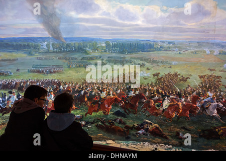 Panorama, museum showing 360° fresco of 1815 battlefield scenes of ...