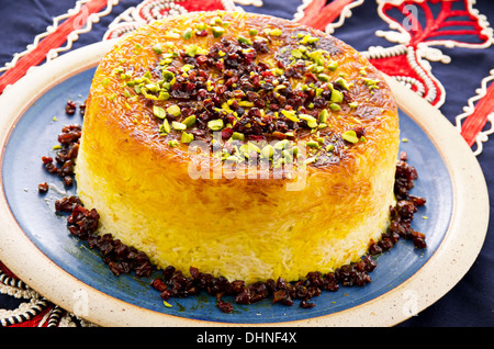 persian rice with berberis tadig Stock Photo - Alamy