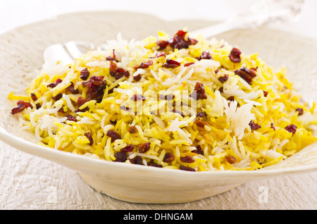Persian saffron rice with berberis Sereshk Polo Stock Photo: 103439862 ...