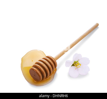 wooden honey stick isolated on white background Stock Photo - Alamy