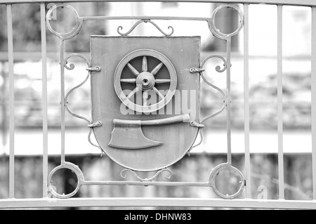 guild symbol of wainwright craft forged Stock Photo - Alamy