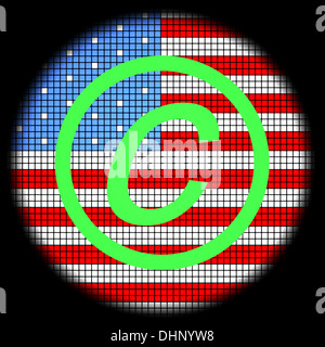 Copyright usa design web american round internet icon with shadow on ...