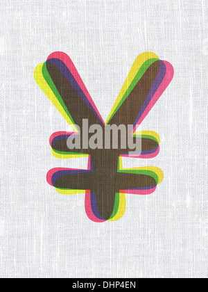 Currency concept: Yen on fabric texture background Stock Photo - Alamy
