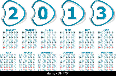 Simple 2013 year calendar Stock Photo - Alamy