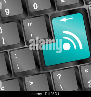 RSS button on keyboard close-up Stock Photo - Alamy