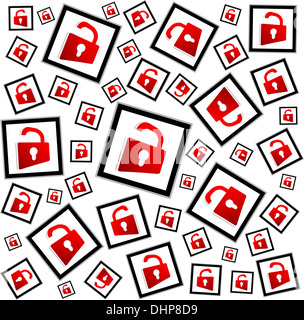 Locks seamless pattern background with black frame Stock Photo - Alamy