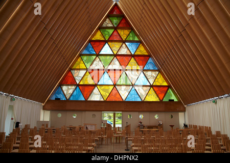 Stained glass window at The Cardboard Cathedral (designed by Shigeru ...