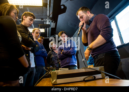 ED HOLDEN aka Mr PHORMULA running a 'Beatbox' workshop to BTEC ...