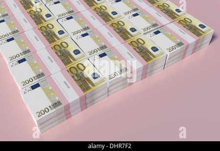 Packets of 200 Euro bills Stock Photo - Alamy