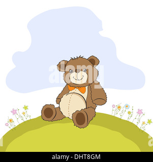 baby shower card with teddy bear toy Stock Photo - Alamy