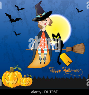 witch broom silhouette cartoon vector symbol icon design. Beautiful ...