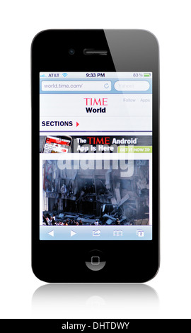 iPhone screen showing Word Time magazine website Stock Photo - Alamy