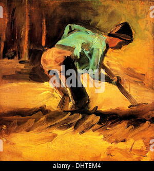 Van Gogh Vincent - Man Stooping with Stick or Spade (1882 Stock Photo ...