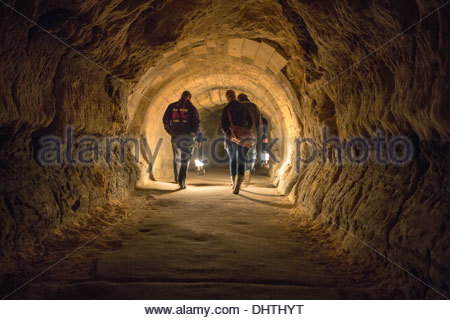 Netherlands, Maastricht, Guided tour in caves of Sint Pietersberg Stock ...