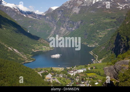 Geiranger fiord Flydal viewpoint Mountains Norway Stock Photo - Alamy