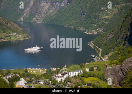 Geiranger fiord Flydal viewpoint Mountains Norway Stock Photo - Alamy