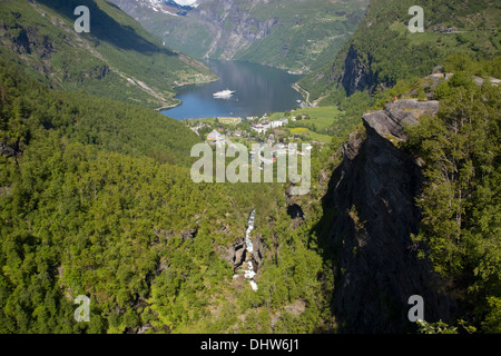 Geiranger fiord Flydal viewpoint Mountains Norway Stock Photo - Alamy