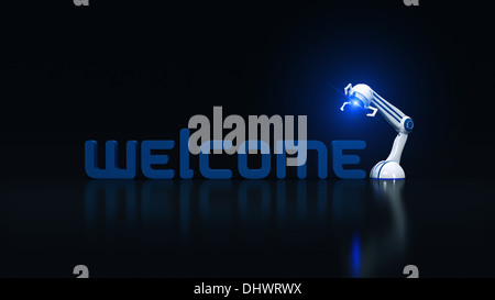 Welcome robotic - Design made in 3D Stock Photo - Alamy