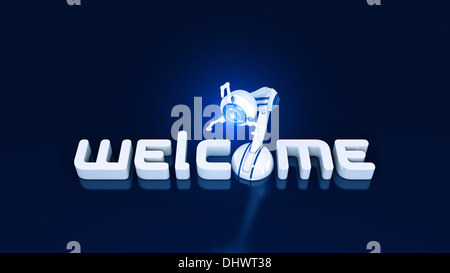 Welcome robotic - Design made in 3D Stock Photo - Alamy