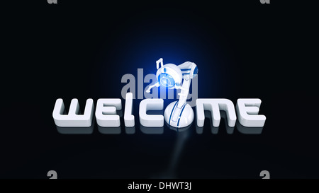 Welcome robotic - Design made in 3D Stock Photo - Alamy