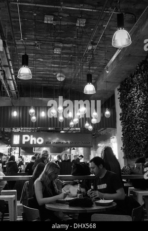 Trinity Kitchen neon sign, Trinity Shopping Centre, Leeds, UK Stock ...