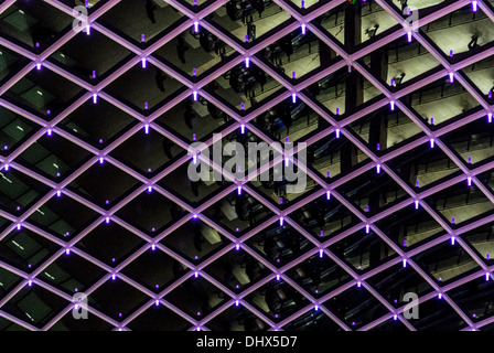 Domed roof structure at Leeds Trinity Shopping Centre, seen from inside ...